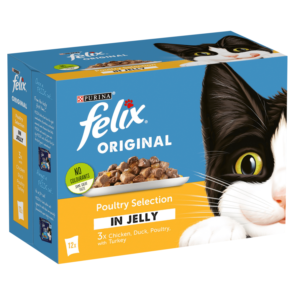 Purina Felix Poultry Selection in Jelly 12x100g (Chicken, Turkey ...